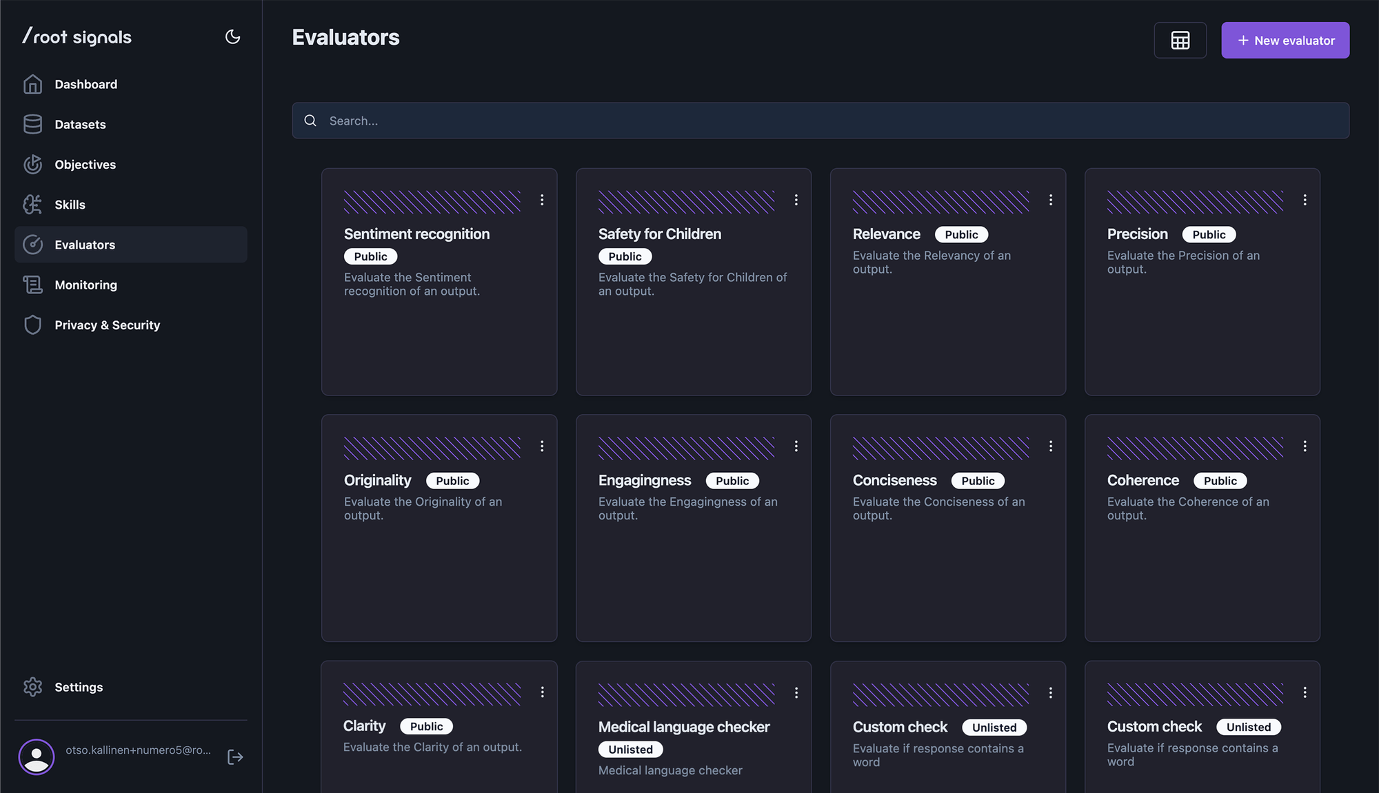 Root Signals - LLM Measurement & Control Platform